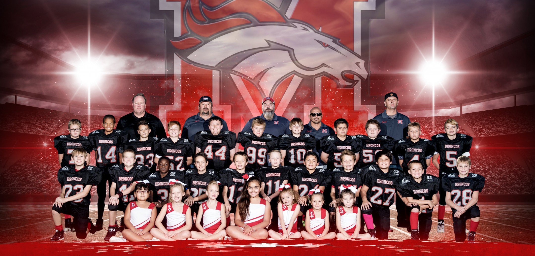 2017 Mustang 9U Broncos Red